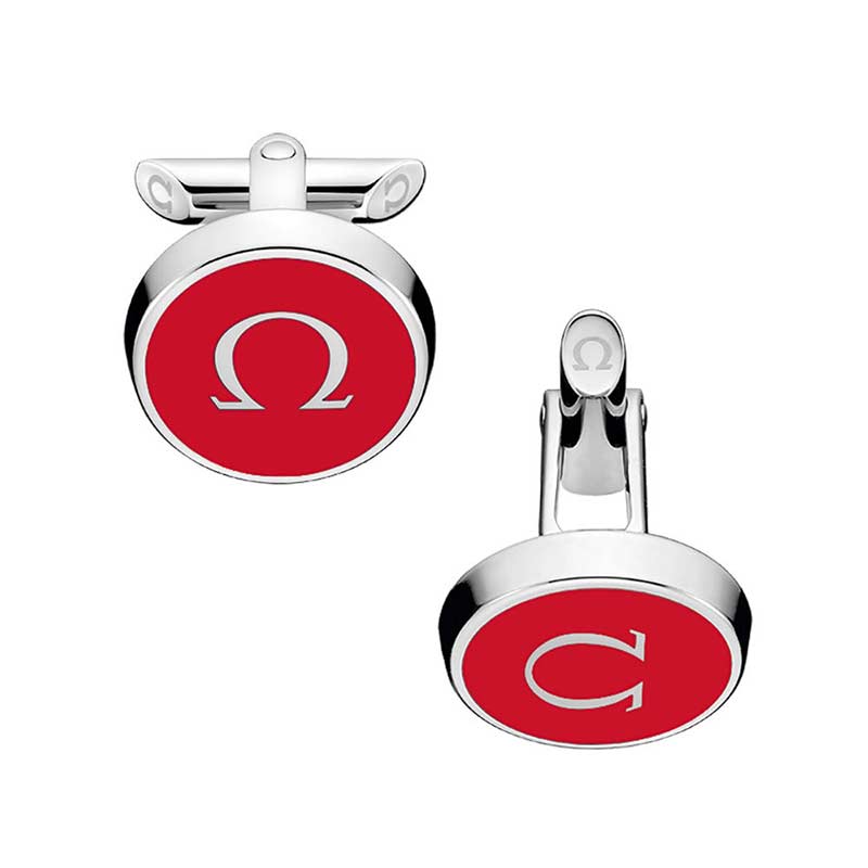 Omega Mania Cufflinks, Red