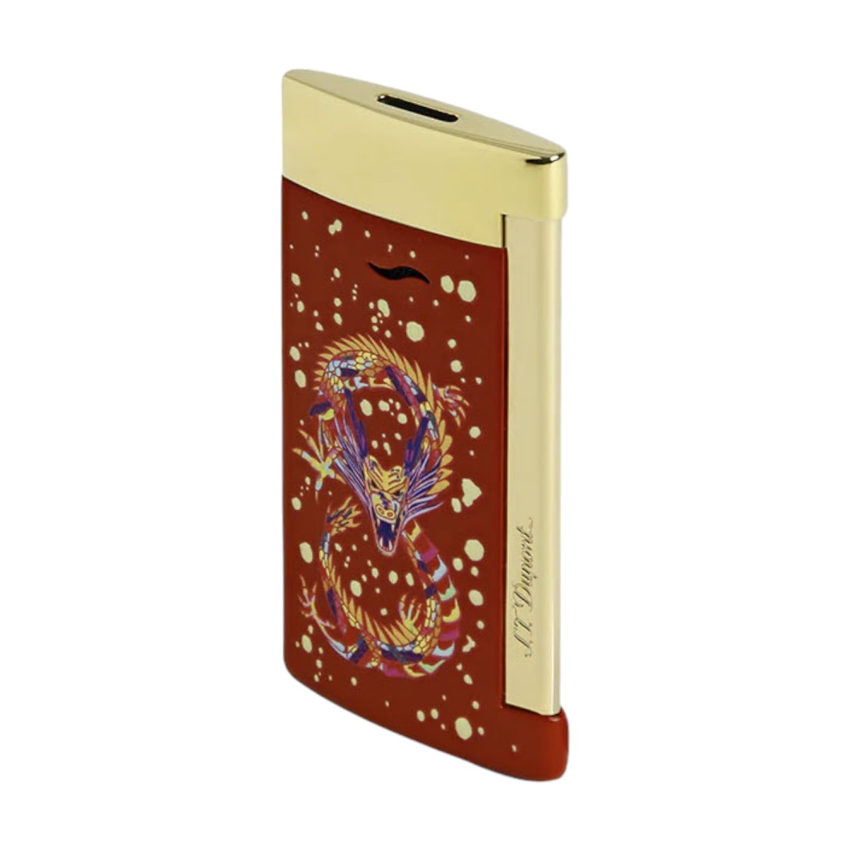 S.T. Dupont Slim 7 Year of the Dragon Lighter, Burgundy and Gold ...