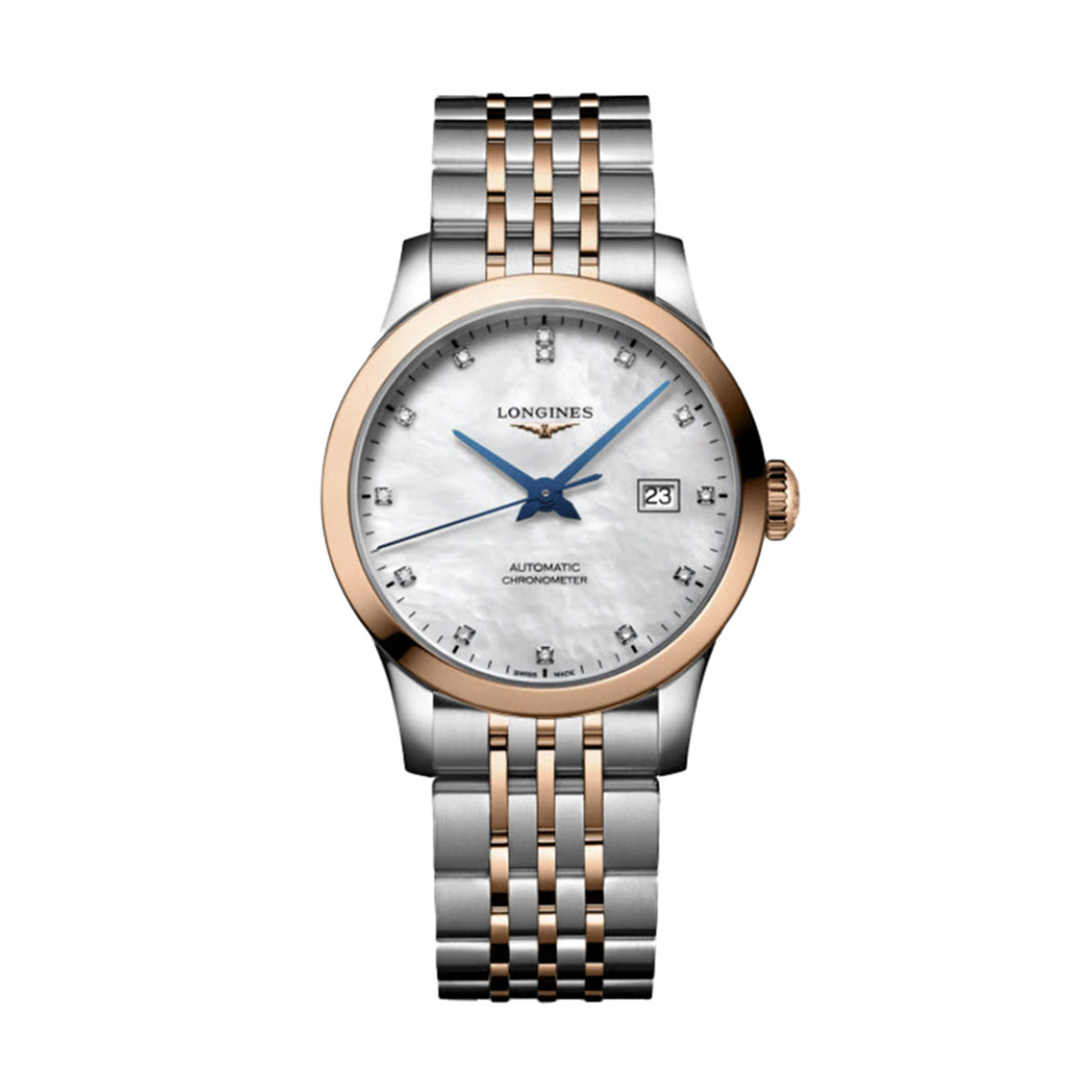 Longines Record Collection 30mm Women's Watch, White Mother of Pearl ...