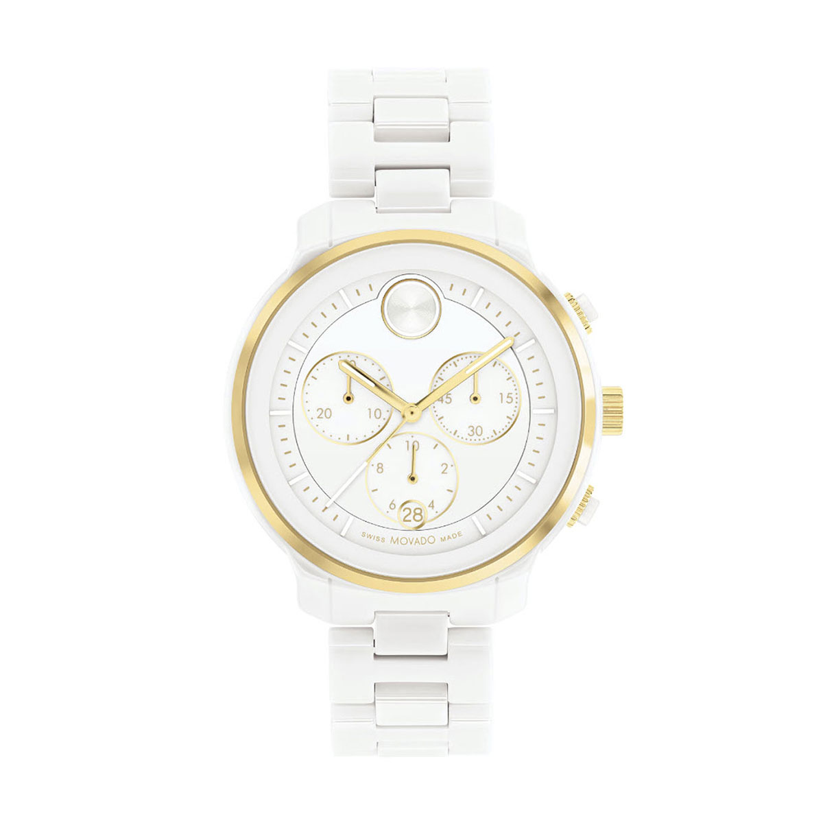 Movado BOLD Verso 40mm Watch, White and Yellow Gold Tone Dial | 3600933 ...