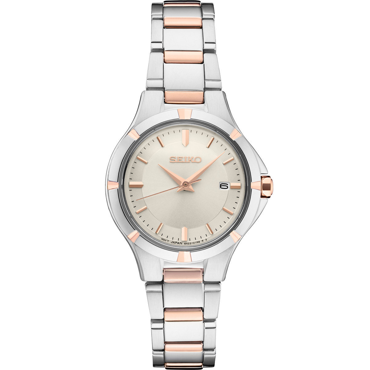 Seiko Essentials 27.4mm Rose Gold Two Tone Stainless Steel Watch ...