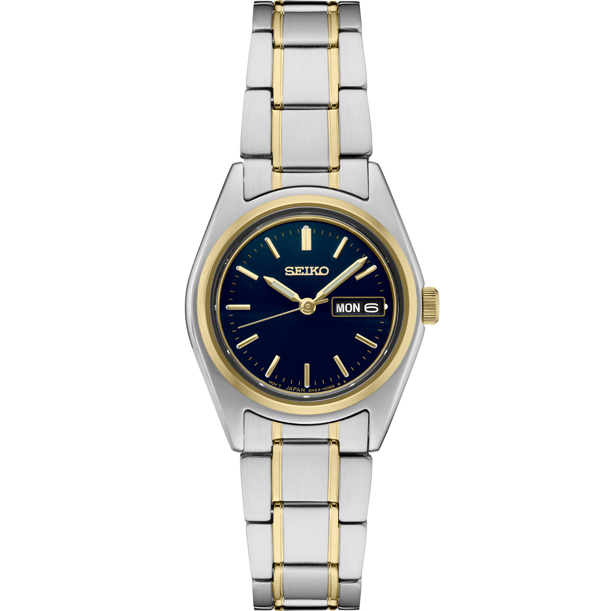 Seiko Essentials 25.5mm Two Tone Stainless Steel Watch, Blue Sunray ...