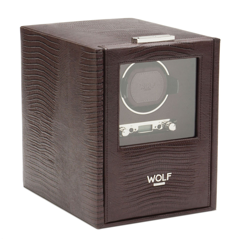 WOLF Blake Single Winder, Brown Teju Lizard Leather | 460695 | Borsheims