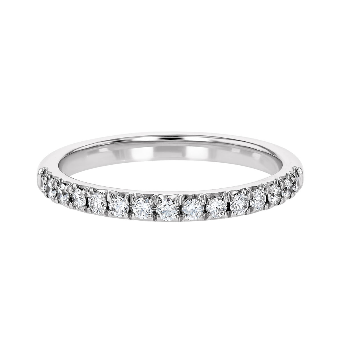 18K White Gold New Aire Shared Prong Diamond Wedding Band | Borsheims 18K White Gold New Aire Shared Prong Diamond Wedding Band | Borsheims