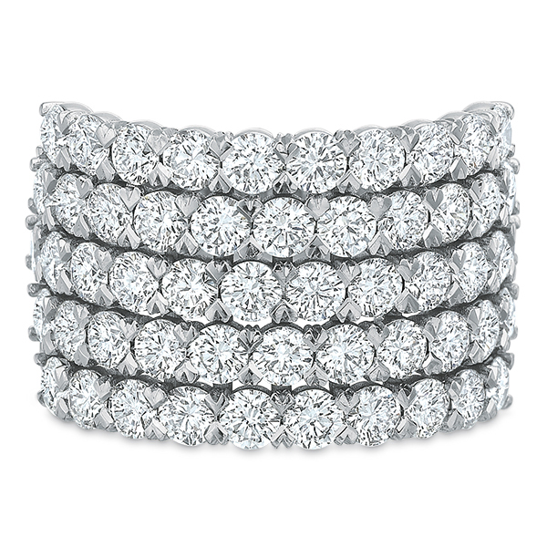 Diamond 5 Row Offset Wedding Band in White Gold | Borsheims