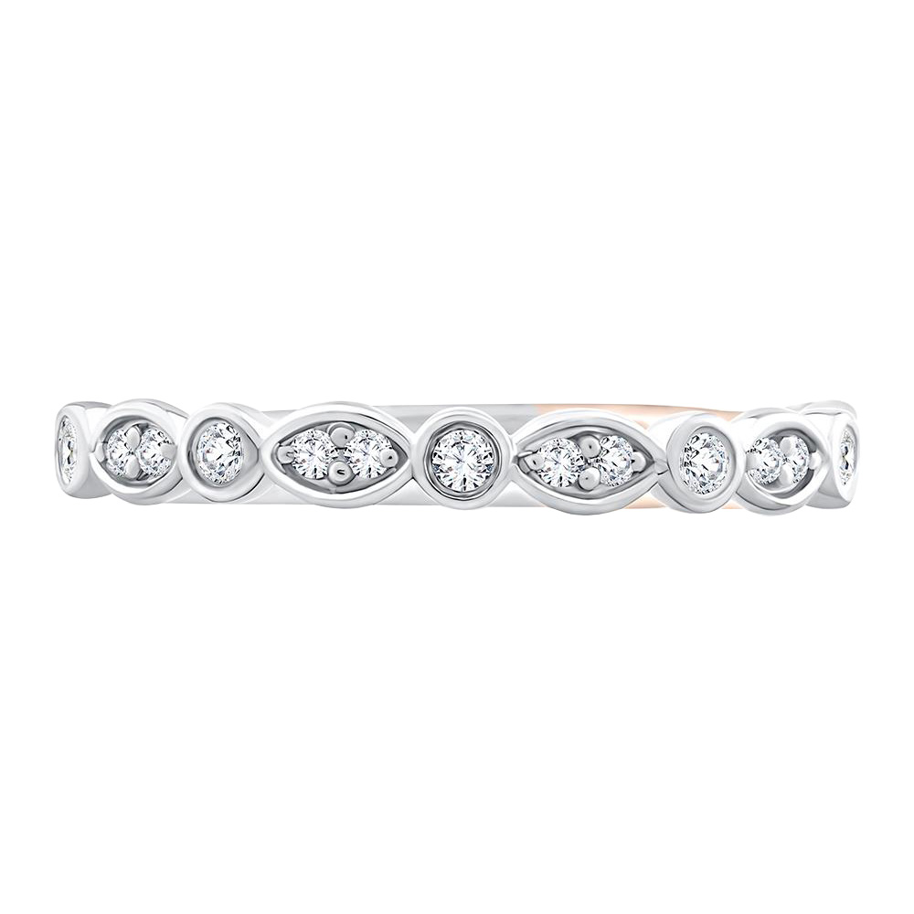 A. Jaffe Diamond Bezel Set & Marquise Patterned Wedding Band in White ...