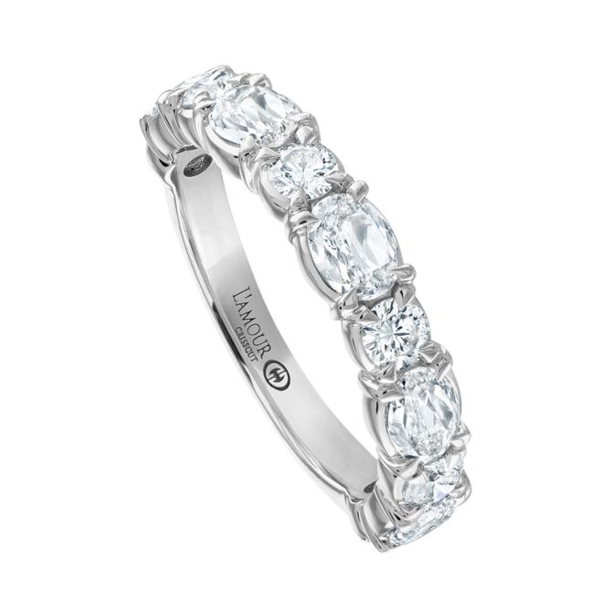Christopher Designs L'Amour Crisscut Oval & Round Diamond Wedding Band ...
