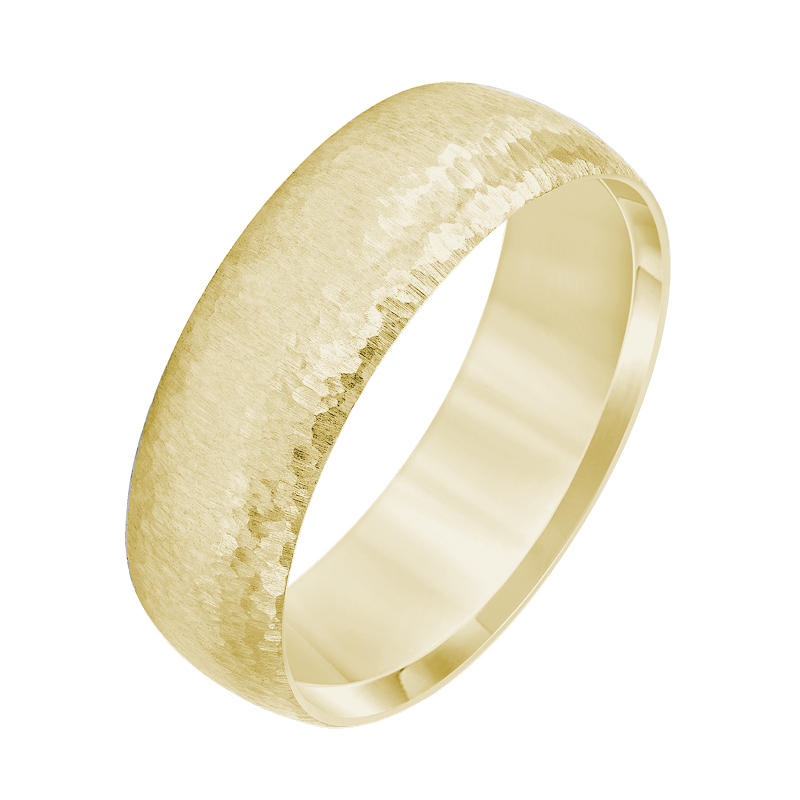 Yellow Gold Tumbled Texture 5 mm Wedding Band, Size 10 | Borsheims