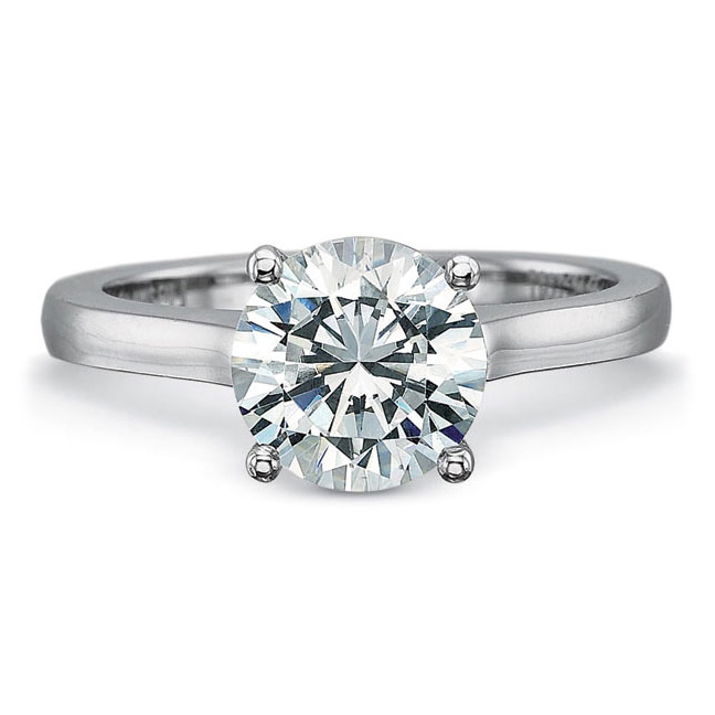 18K White Gold Petite Flush Fit Solitaire Ring Setting | Borsheims