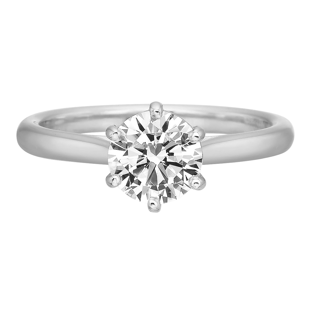 Precision Set White Gold New Aire 6 Prong Solitaire Ring Setting ... Precision Set White Gold New Aire 6 Prong Solitaire Ring Setting ...