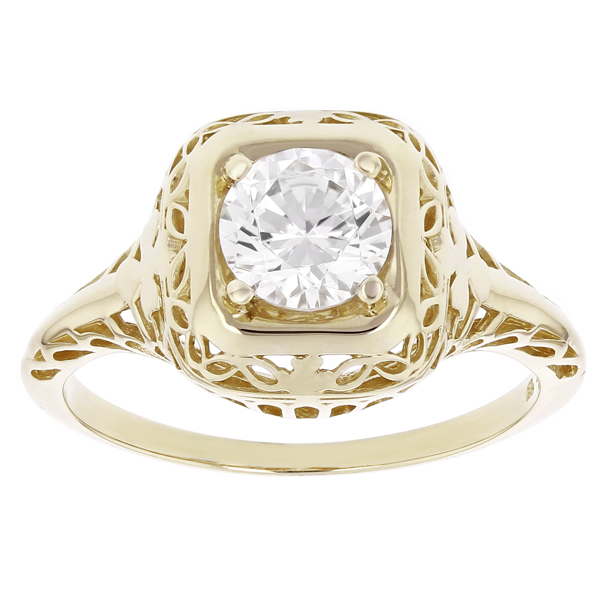 14K Yellow Gold Filigree Patterned Ring Setting | Borsheims