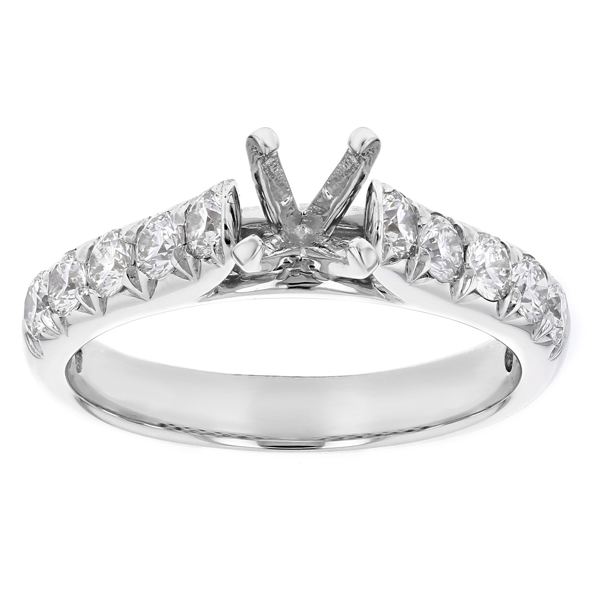 14K White Gold Diamond Fishtail Prong Ring Setting | Borsheims