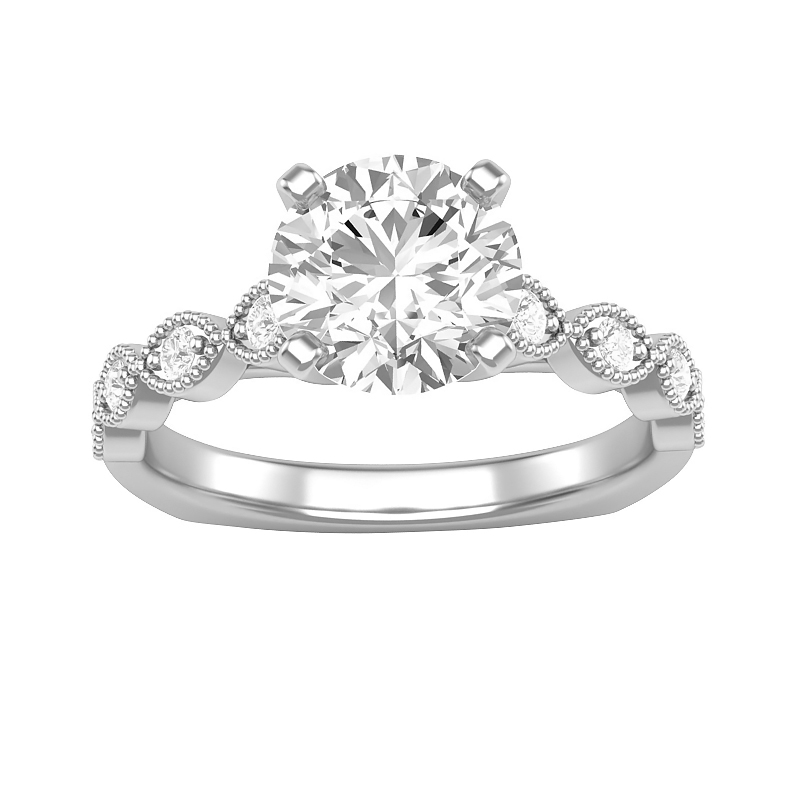 Diamond Milgrain Marquise Pattern Ring Setting in White Gold | Borsheims