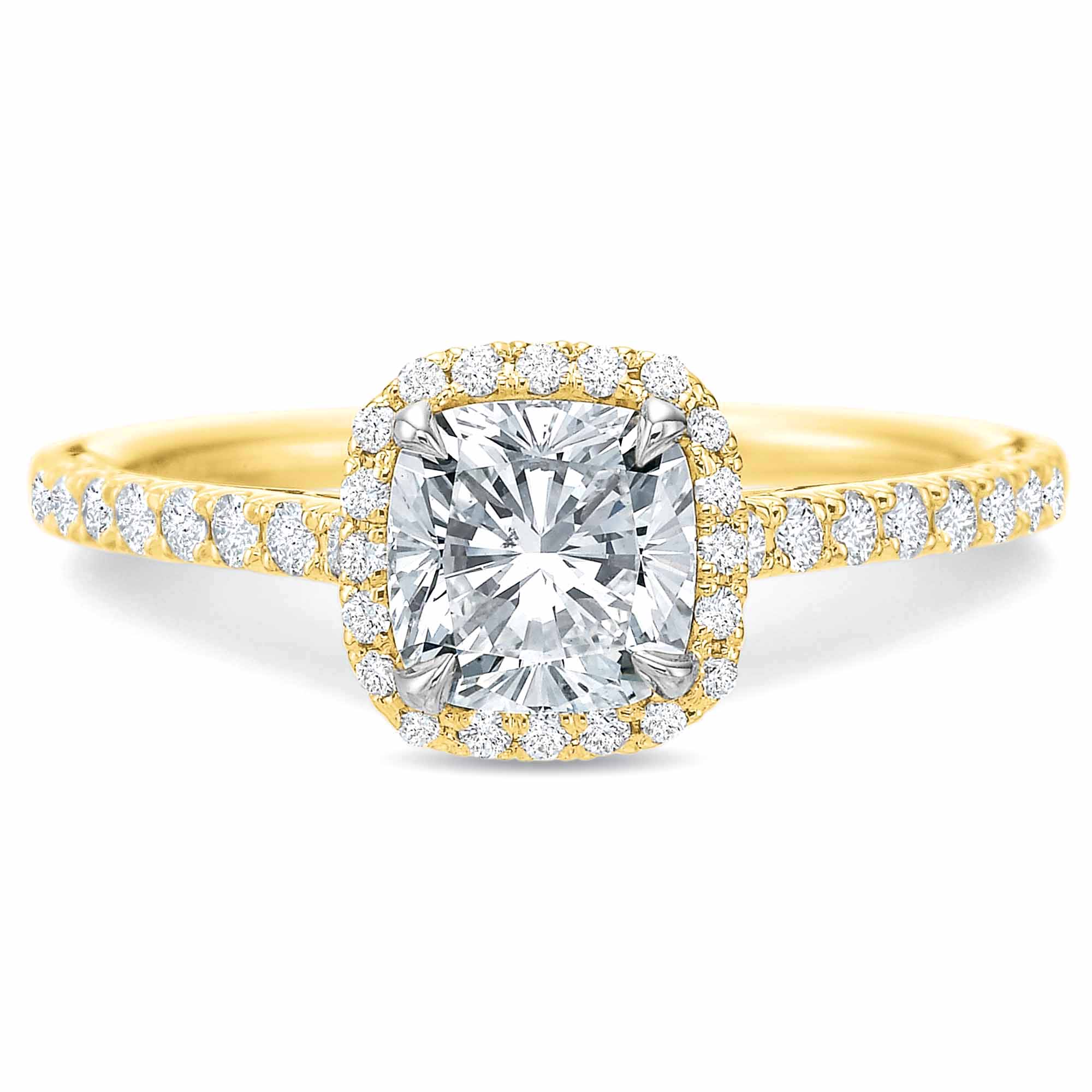 Precision Set 18K Yellow Gold New Aire Halo Ring Setting | Borsheims Precision Set 18K Yellow Gold New Aire Halo Ring Setting | Borsheims