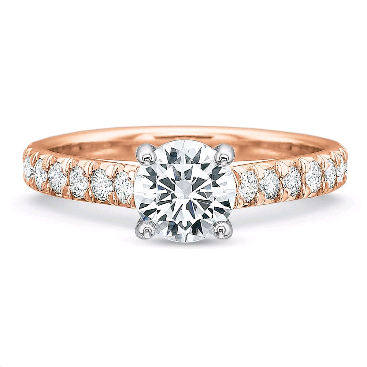 12 Diamond Half Shank Ring Setting in Rose Gold | Borsheims