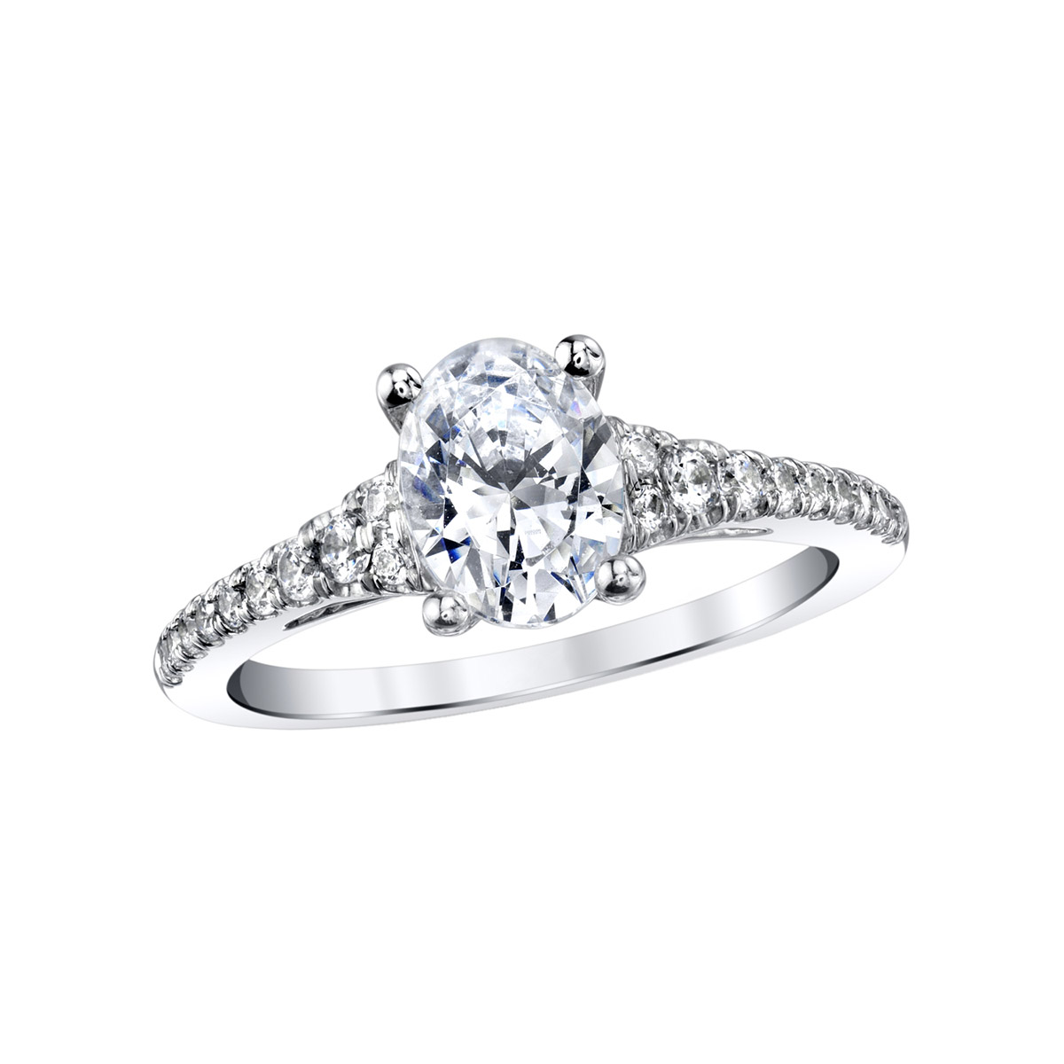 Diamond Tapered Shoulder Engagement Ring Setting in White Gold | Borsheims