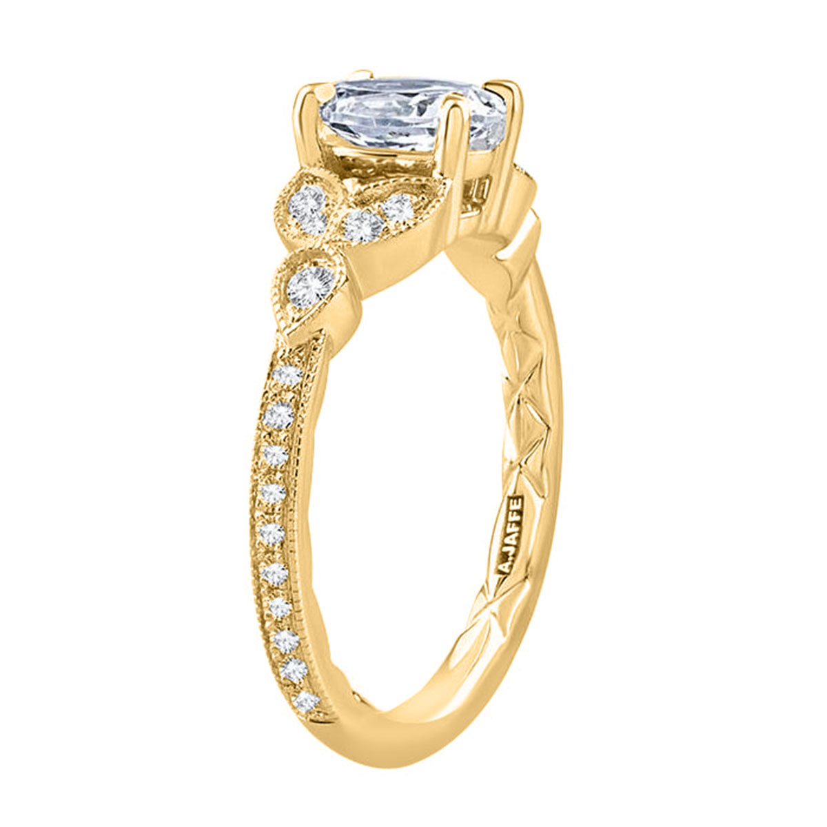 A. Jaffe Diamond Petal & Milgrain Pattern Engagement Ring Setting in ...