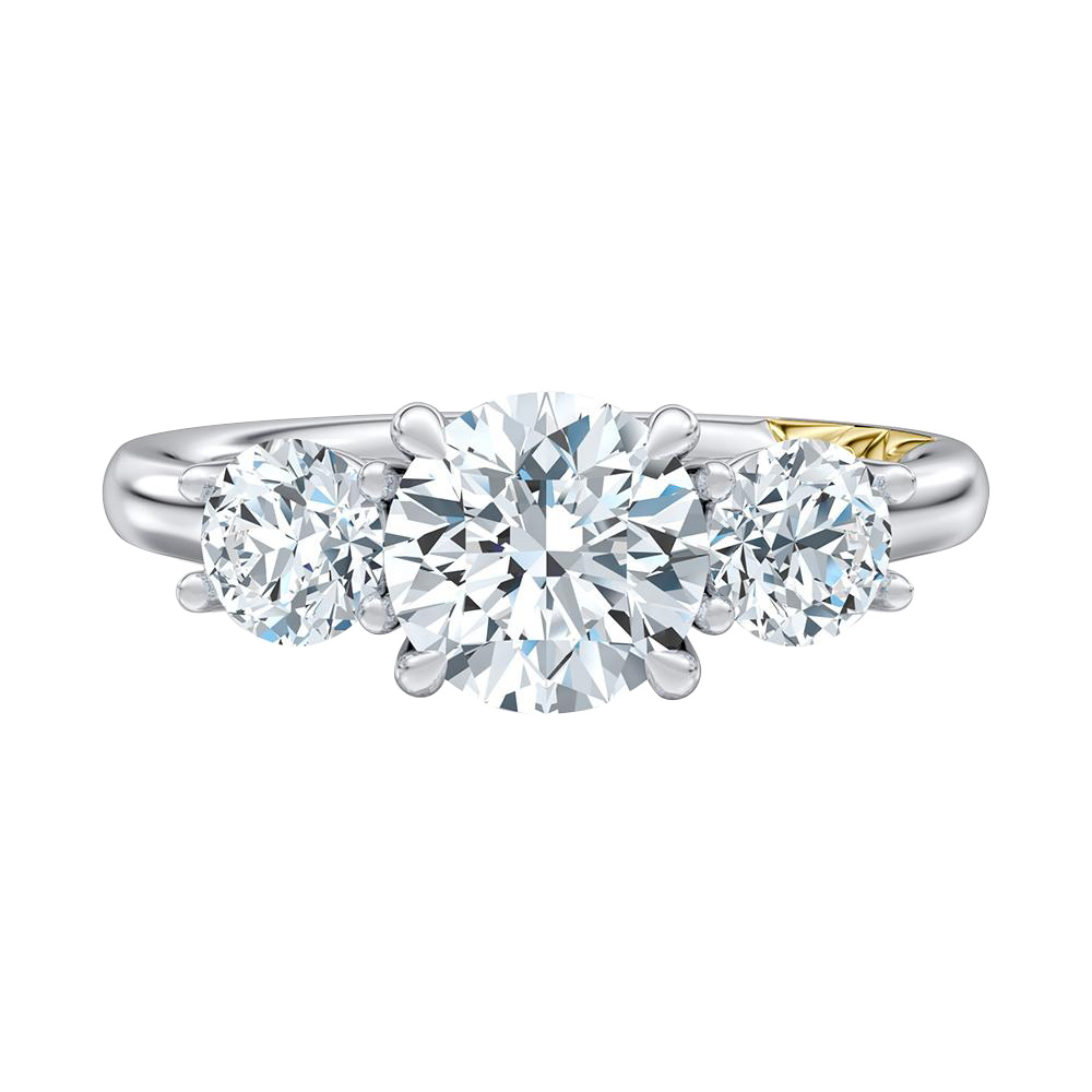 A. Jaffe Diamond 3 Stone Trellis Engagement Ring Setting in White Gold ...