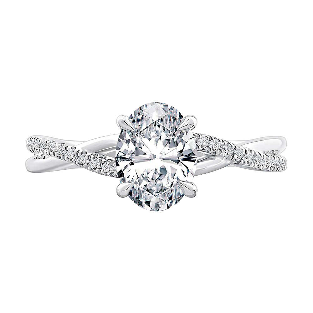 A. Jaffe Diamond Intertwined Pavé & Hidden Halo Engagement Ring Setting ...
