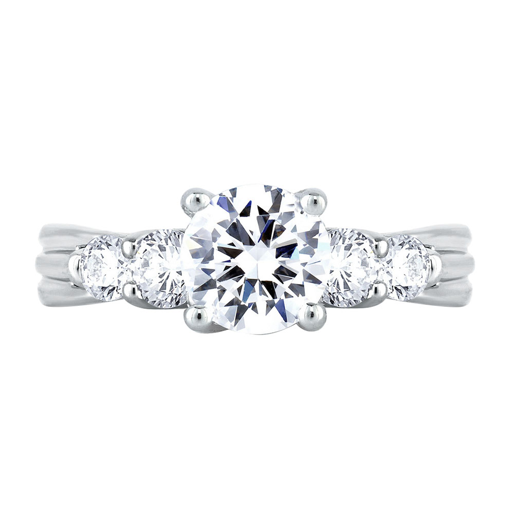 A. Jaffe Diamond 5 Stone Trellis Euro Band Engagement Ring Setting in ...