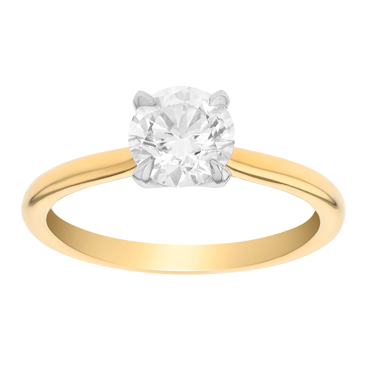 Kalahari Dream Round Diamond Solitaire Engagement Ring in 18K Yellow ...