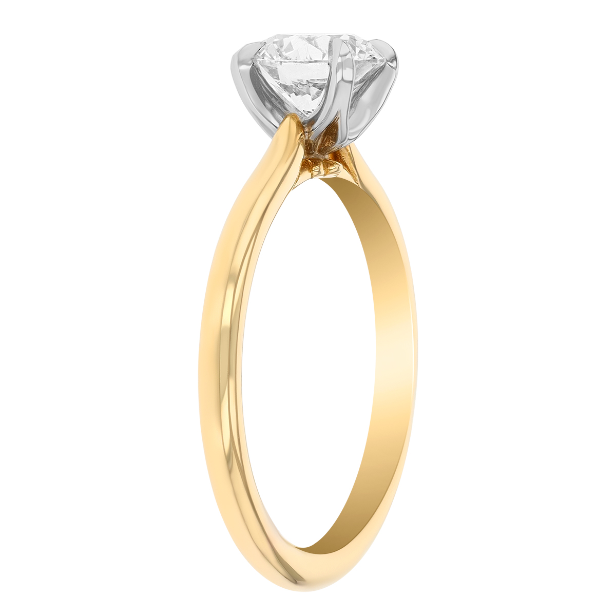 Kalahari Dream Round Diamond Solitaire Engagement Ring in 18K Yellow ...