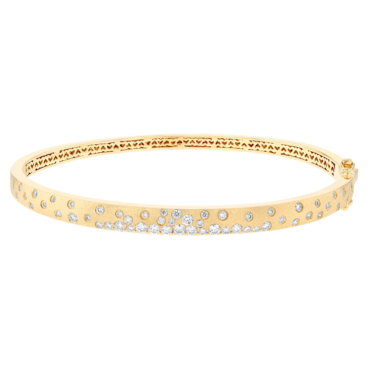 Flush Set Scattered Diamond Bangle Bracelet in Yellow Gold | Borsheims
