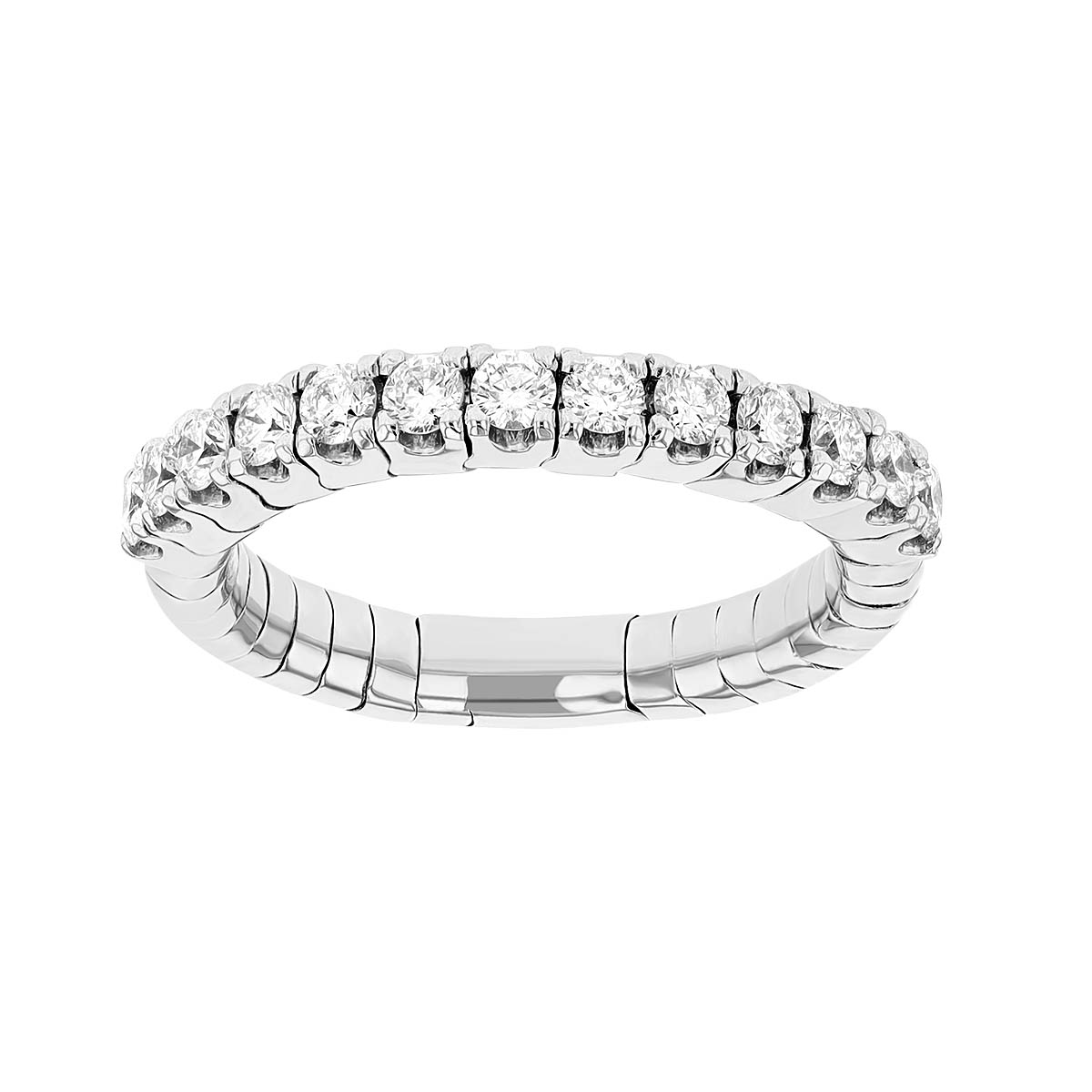 Diamond Single Row Flexible Ring in White Gold | Borsheims
