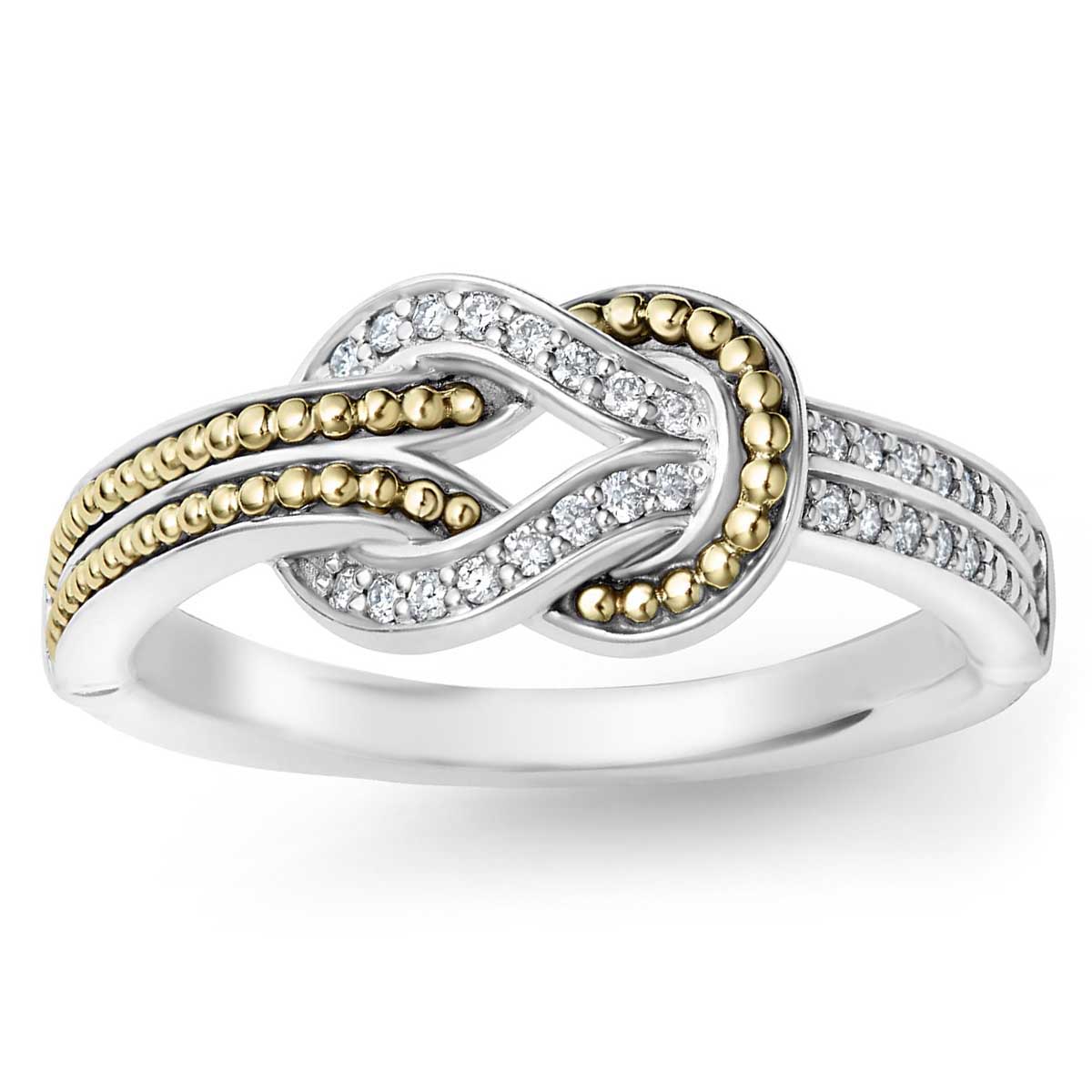 LAGOS Newport Two Tone Knot Diamond Ring, Size 7 | 02-80736-DD7 | Borsheims