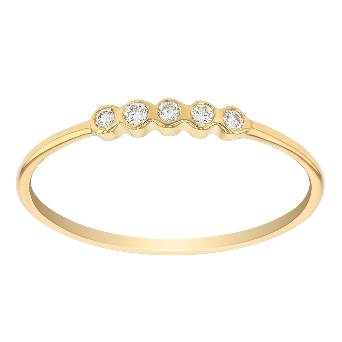Zoe Chicco 5 Tiny Diamond Bezel Set Ring in Yellow Gold | Borsheims