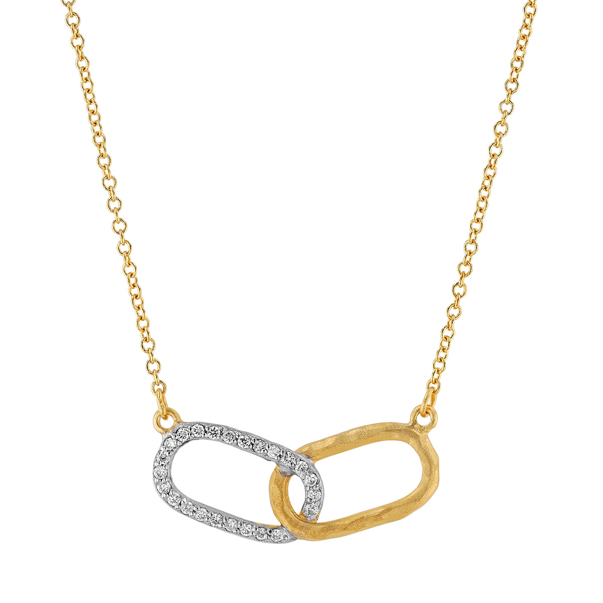 Marika Diamond & Yellow Gold Double Interlocking Link Pendant, 17 ...