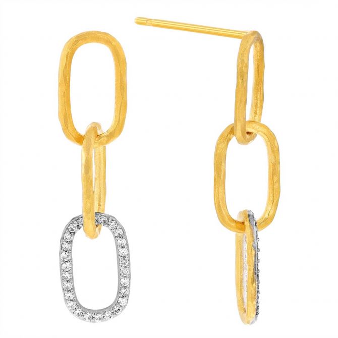 Marika Diamond Link Chain Earrings in Yellow Gold | 8301-Y | Borsheims