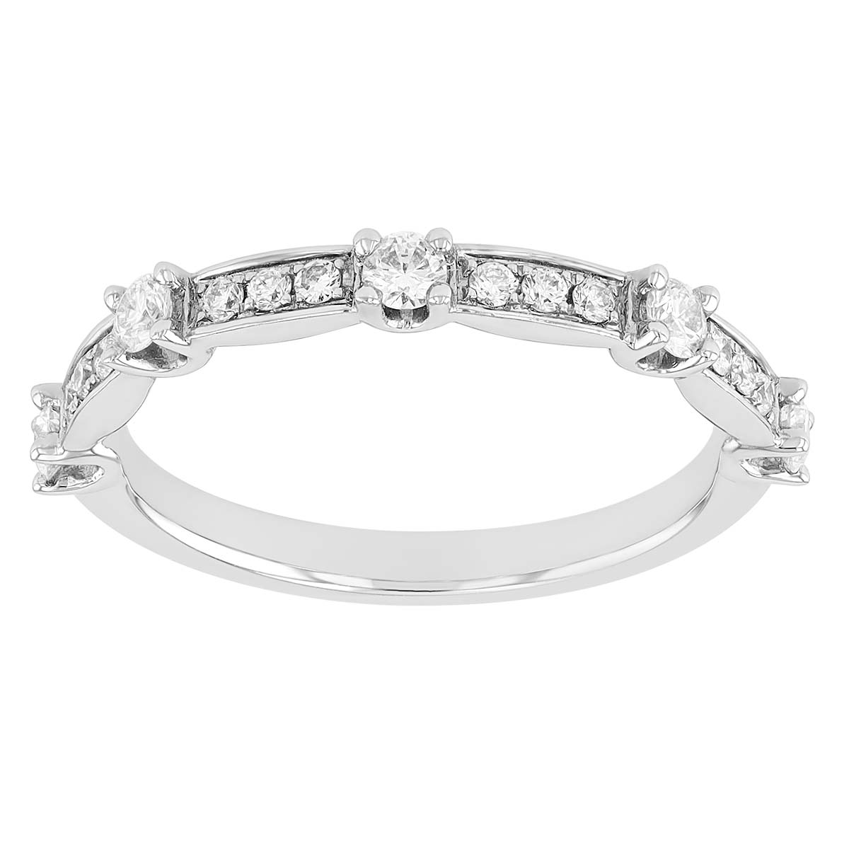 TARA Pearls Diamond Station & Trio Pattern Ring in White Gold ...