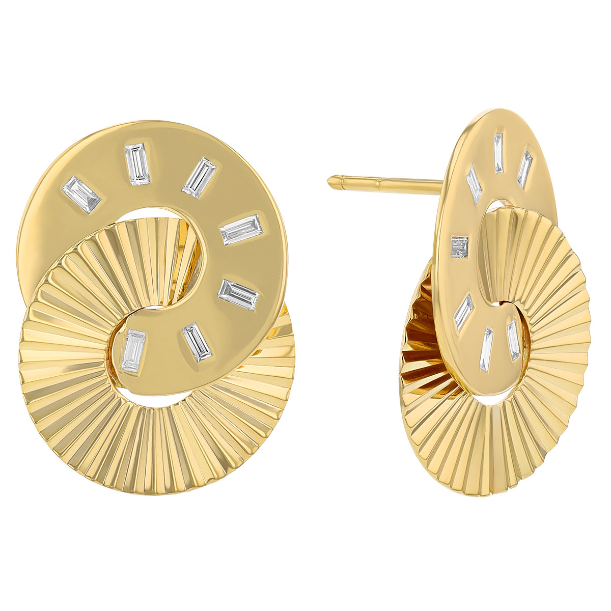 Phillips House Aura Baguette Diamond & Textured Interlocking Circle ...