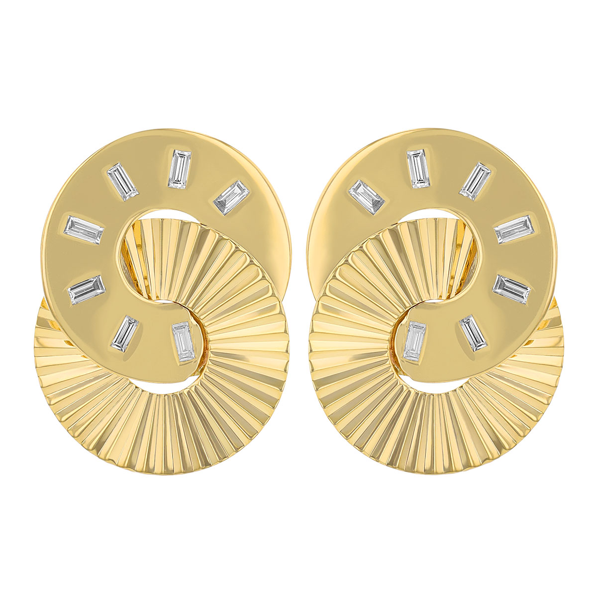 Phillips House Aura Baguette Diamond & Textured Interlocking Circle ...