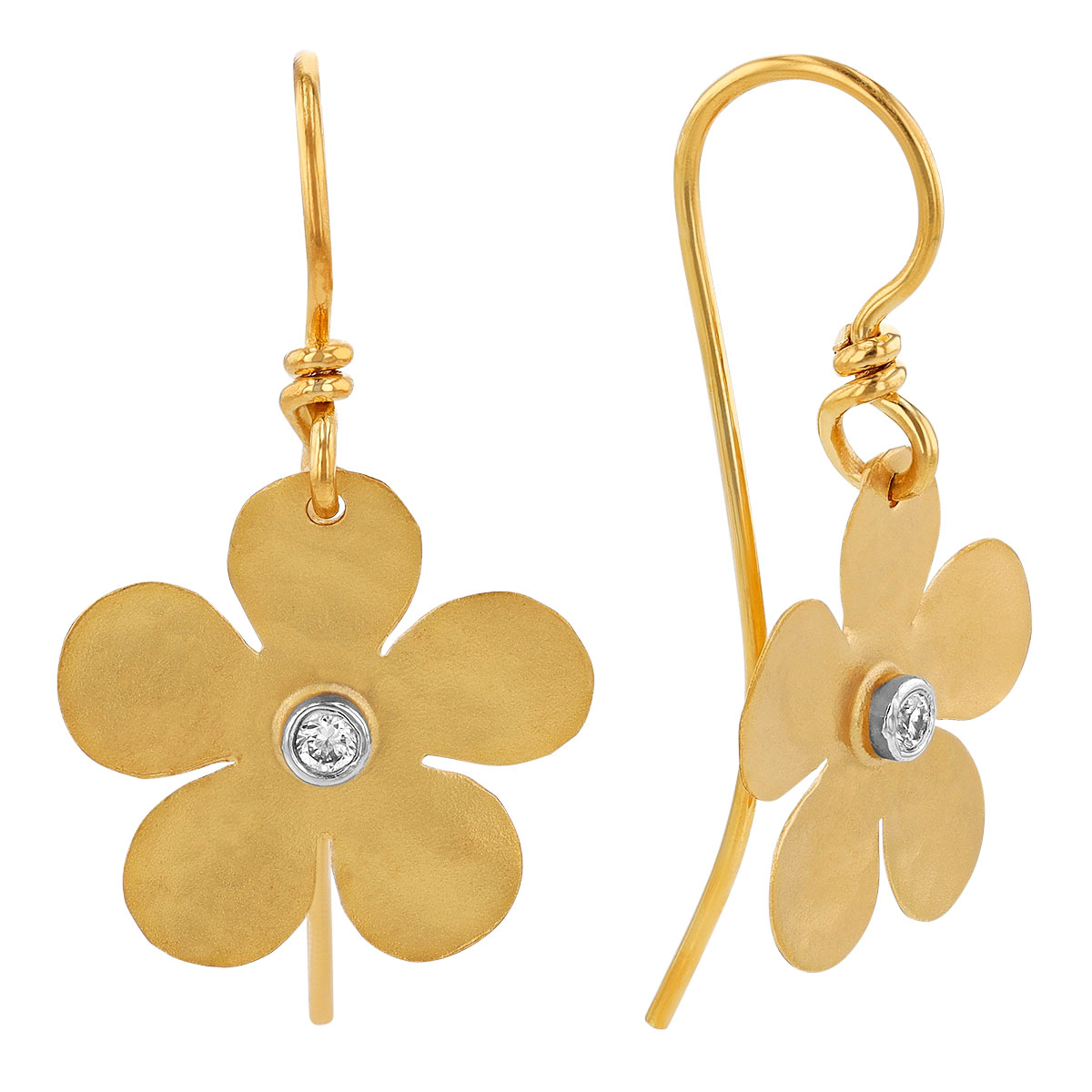 Marika Diamond Flower Dangle Earrings in Yellow Gold | 8445-Y | Borsheims