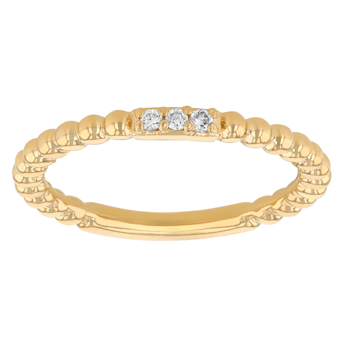 Diamond Trio Beaded Ring in Yellow Gold | Borsheims