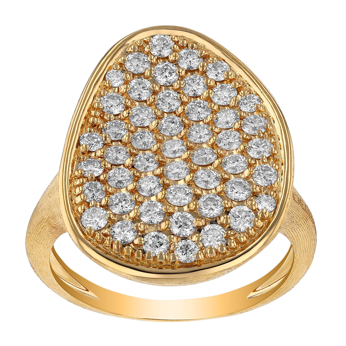 Marco Bicego Lunaria Diamond Pavé Cocktail Ring in 18K Yellow Gold ...