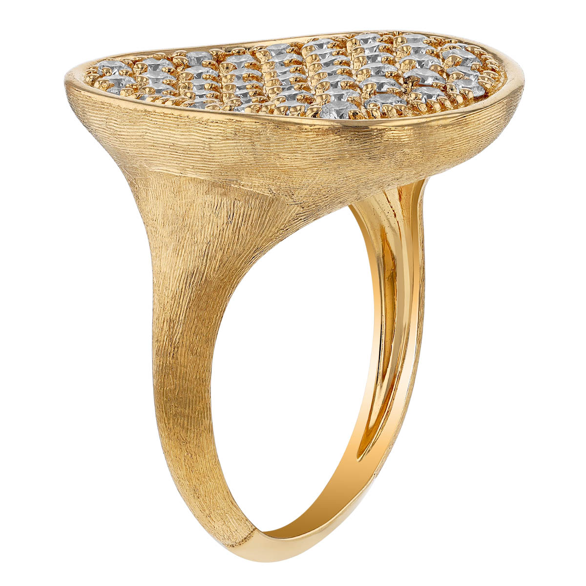 Marco Bicego Lunaria Diamond Pavé Cocktail Ring in 18K Yellow Gold ...