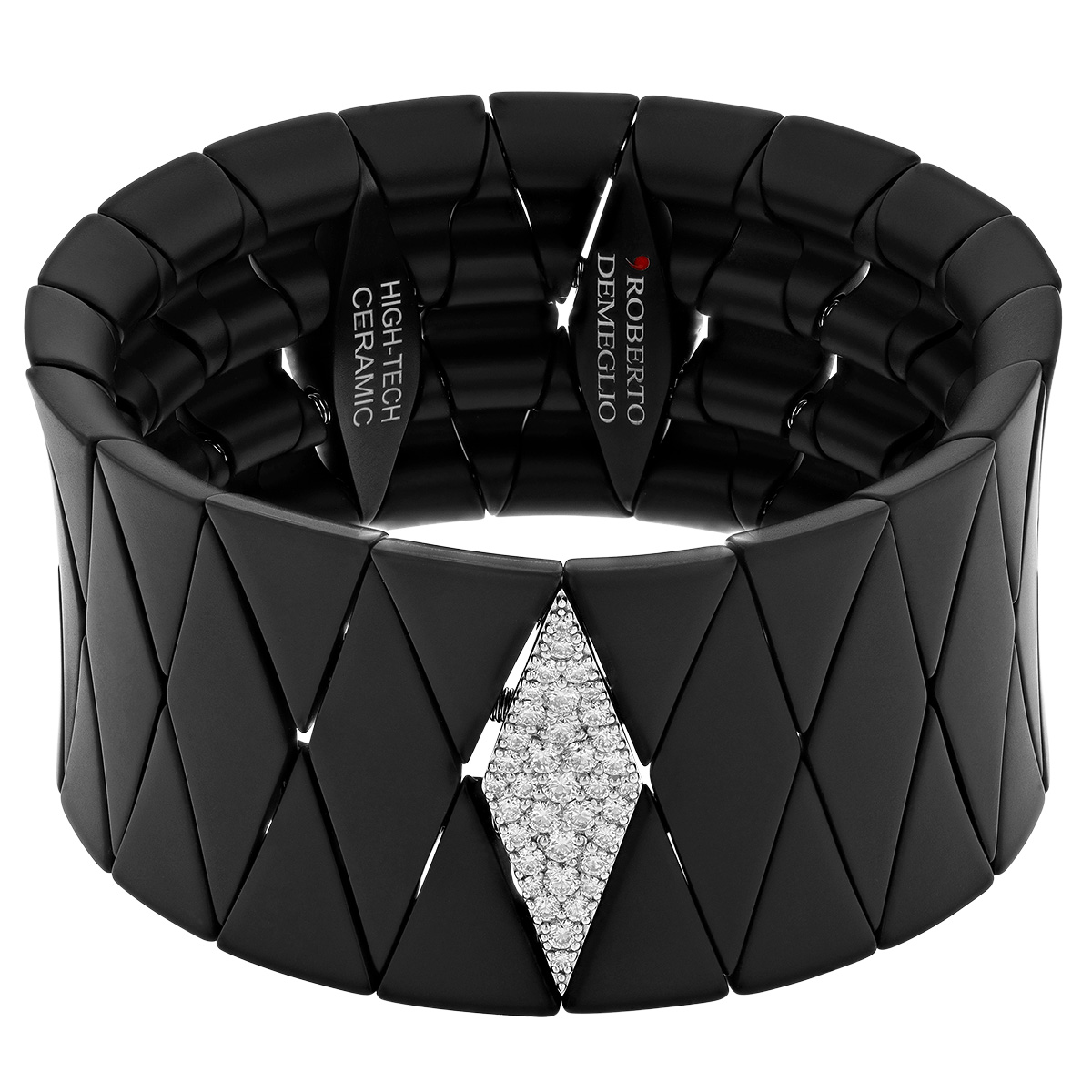 Roberto Demeglio Diva Pavé Diamond & Matte Black Ceramic Stretch ...