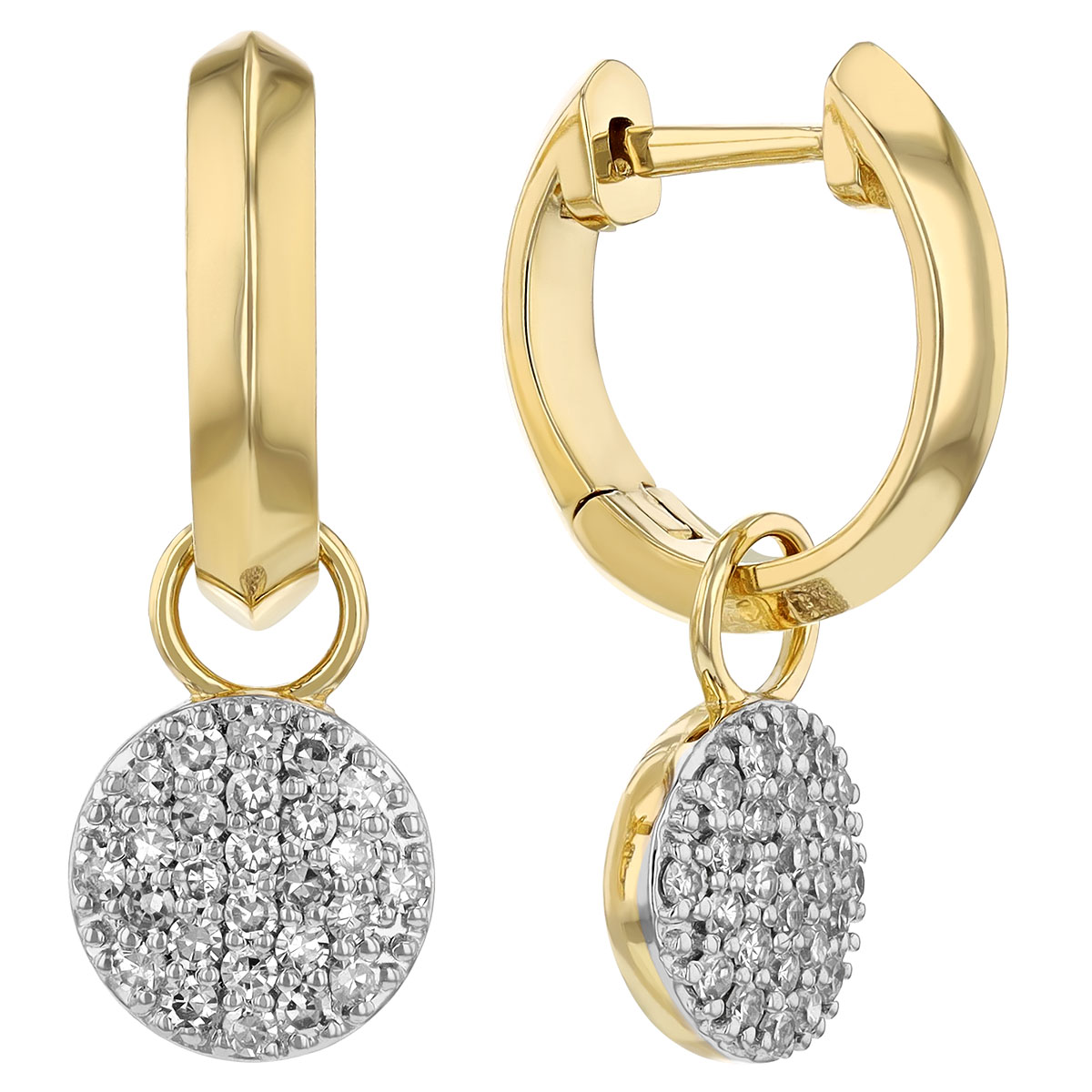 Phillips House Affair Infinity Diamond Pave Huggie Drop Earrings in Yellow Gold | Borsheims
