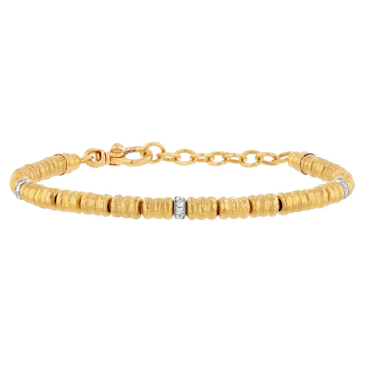 Gurhan Vertigo Diamond Pavé Bead Station Bracelet in Yellow Gold, 8.5" | GUB-YG-DI-1195 | Borsheims