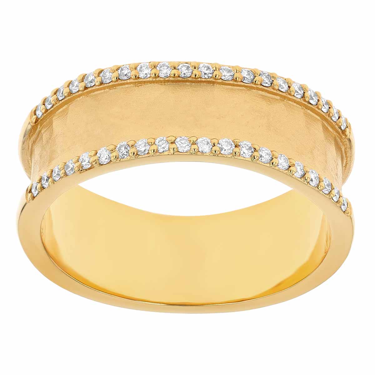 Marika Wide Yellow Gold Band Ring with Diamond Edges | 8806-Y | Borsheims