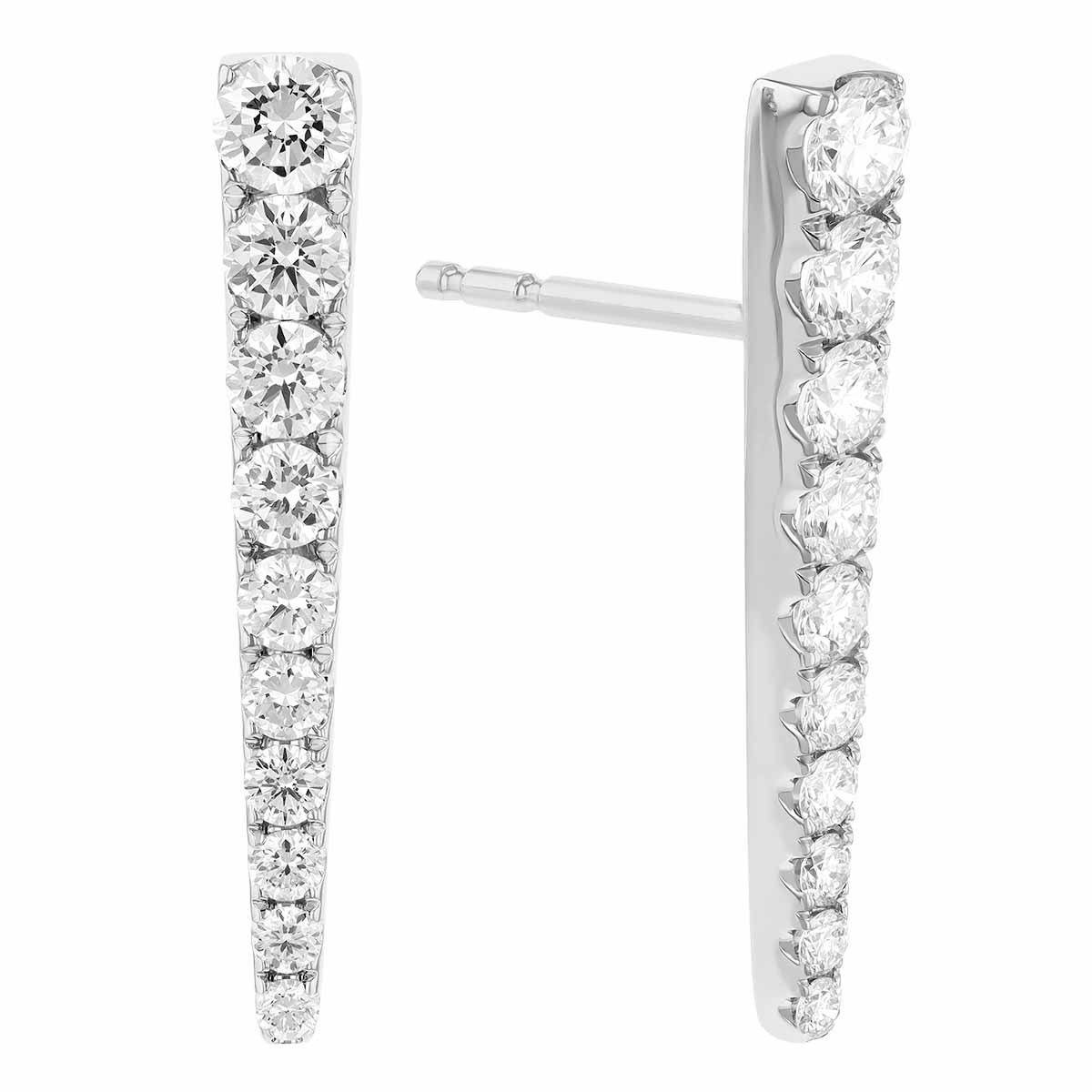 Frederic Sage Diamond Spike Post Earrings in White Gold | E2924-4-W | Borsheims