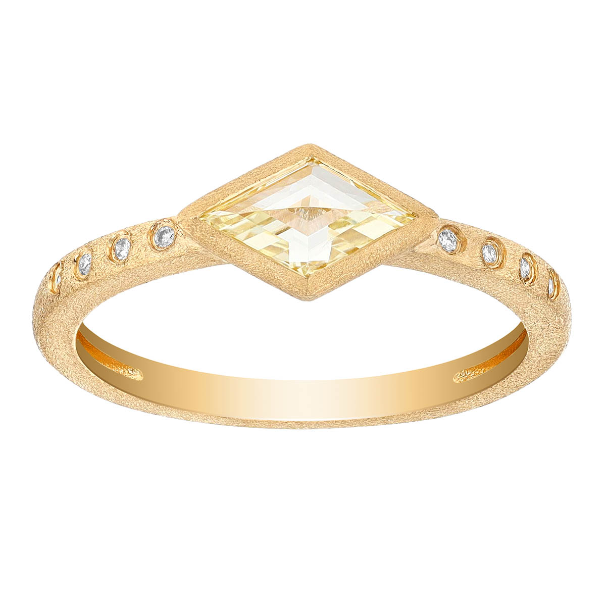 Fancy Yellow Bezel Set Diamond Ring in Yellow Gold | Borsheims