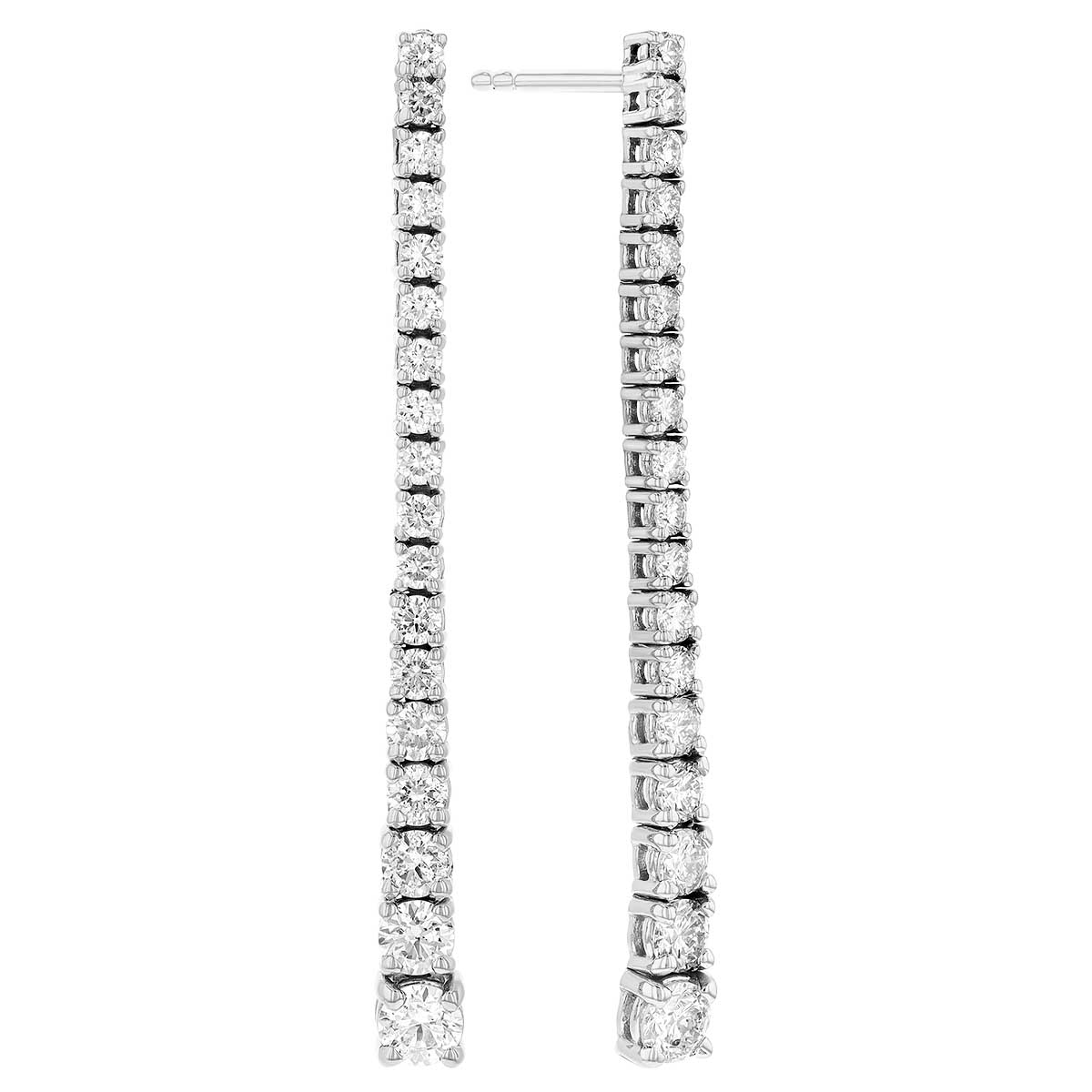 Graduated Diamond Column Dangle Earrings in White Gold | Borsheims