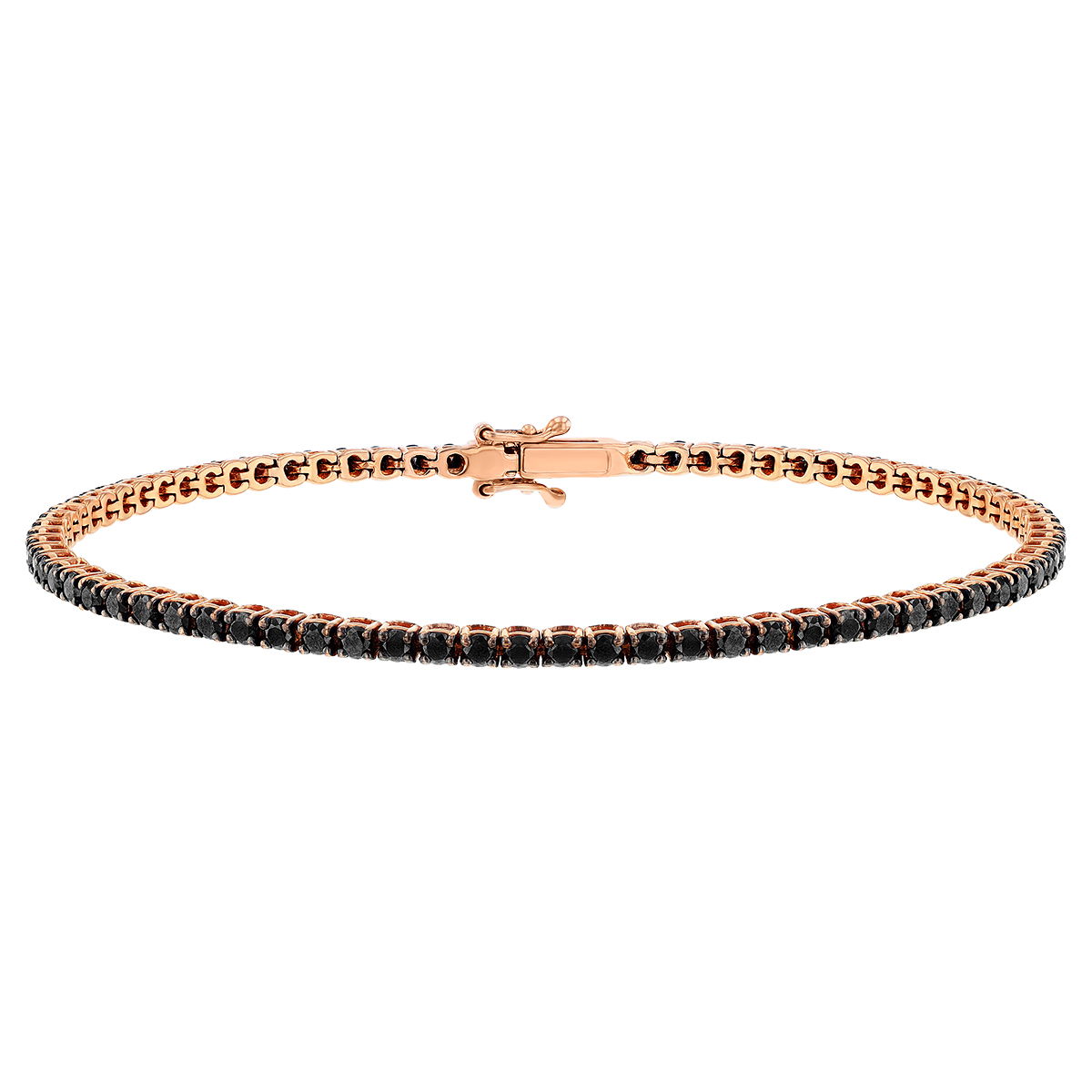 Black Diamond Tennis Bracelet In Rose Gold 7 2 00 Cttw Borsheims