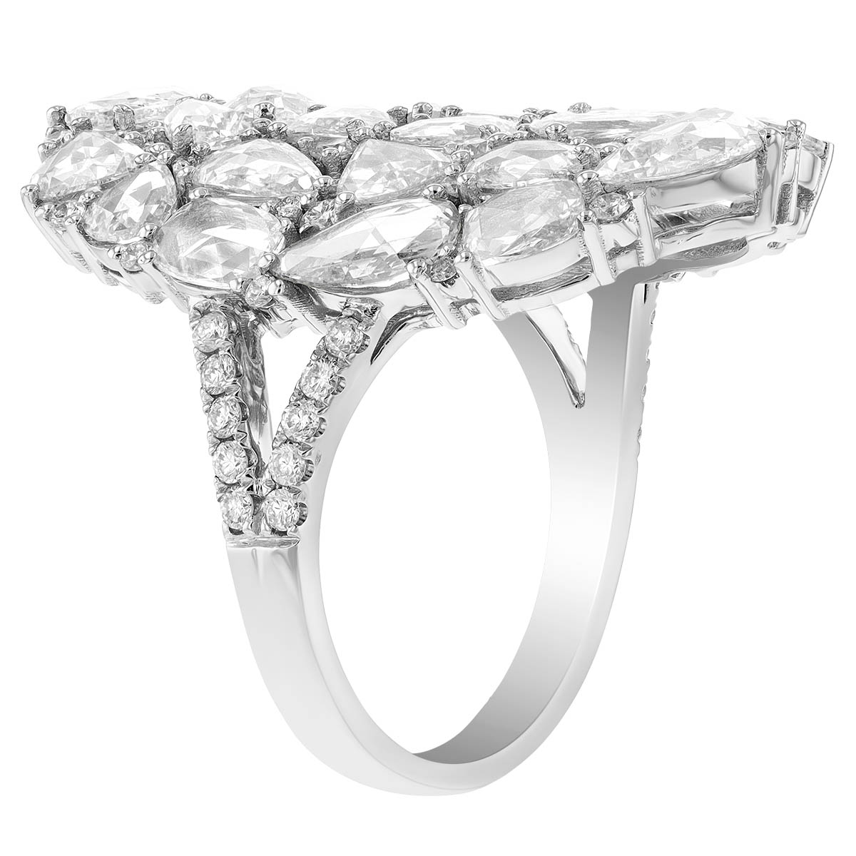 Rose Cut Diamond Oval Mosaic Ring in White Gold | Borsheims