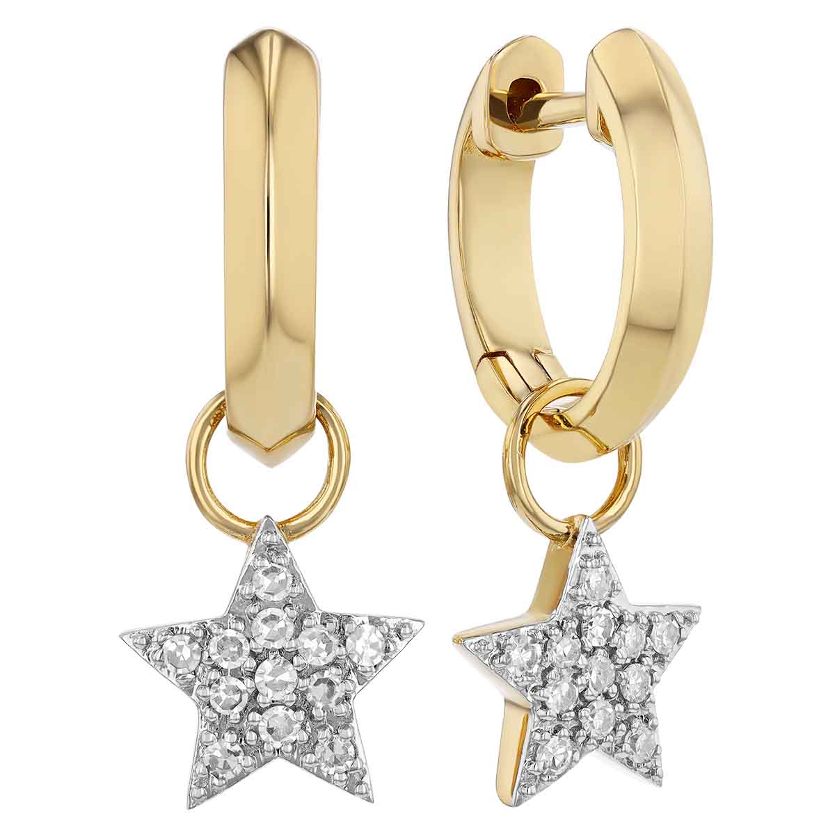 Phillips House Affair Infinity Diamond Pavé Star Dangle Hoop Earrings in Yellow Gold | E1793DY ...