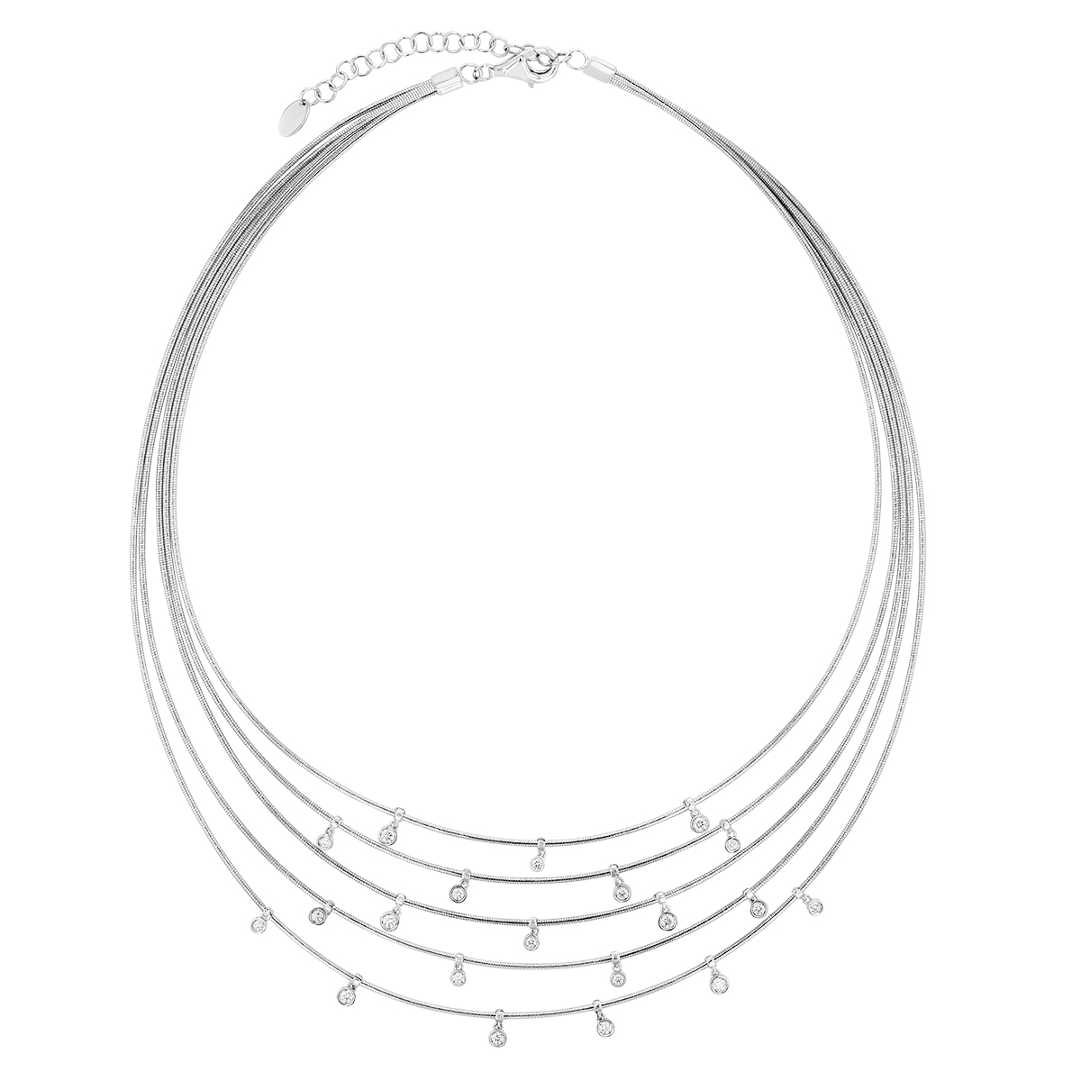 Pesavento DNA Spring 5 Row Diamond Drop Collar Necklace in Sterling ...